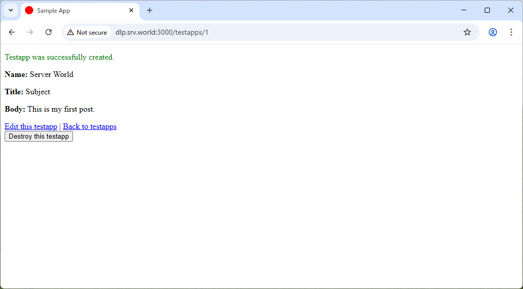 CentOS Stream 10 : Ruby on Rails 8 インストール : Server World