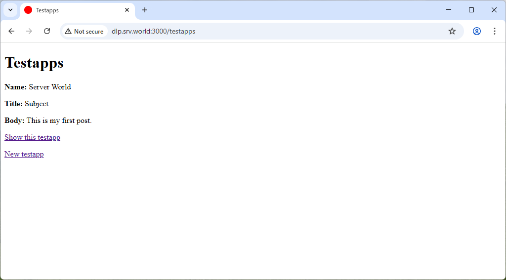 CentOS Stream 10 : Ruby on Rails 8 インストール : Server World