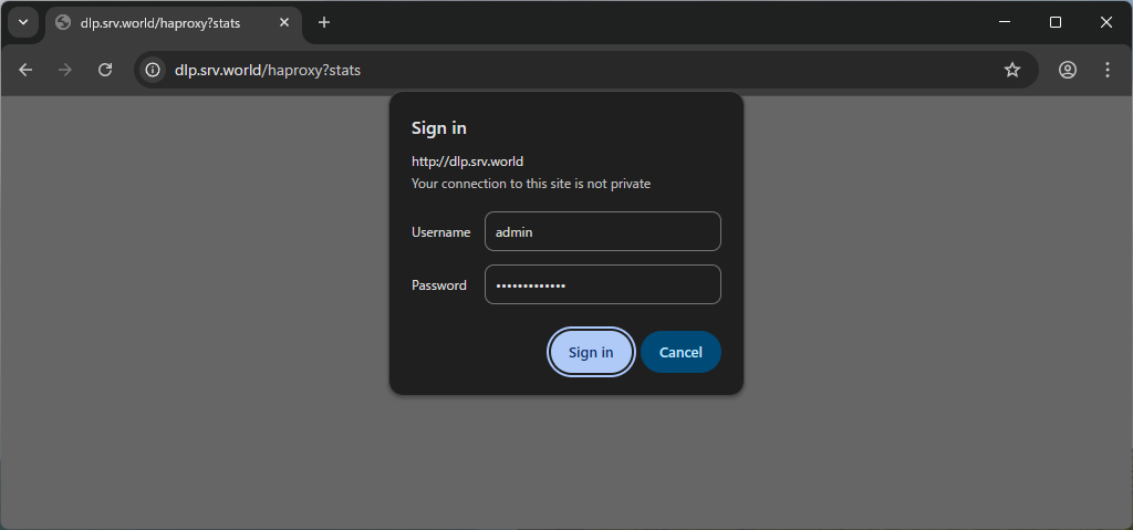 Fedora 43 : HAProxy : 統計情報を参照する (Web) : Server World
