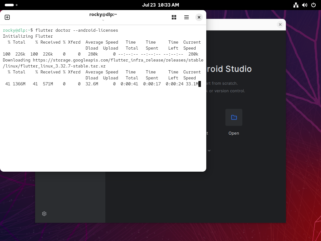 Rocky Linux 10 : Flutter : インストール : Server World