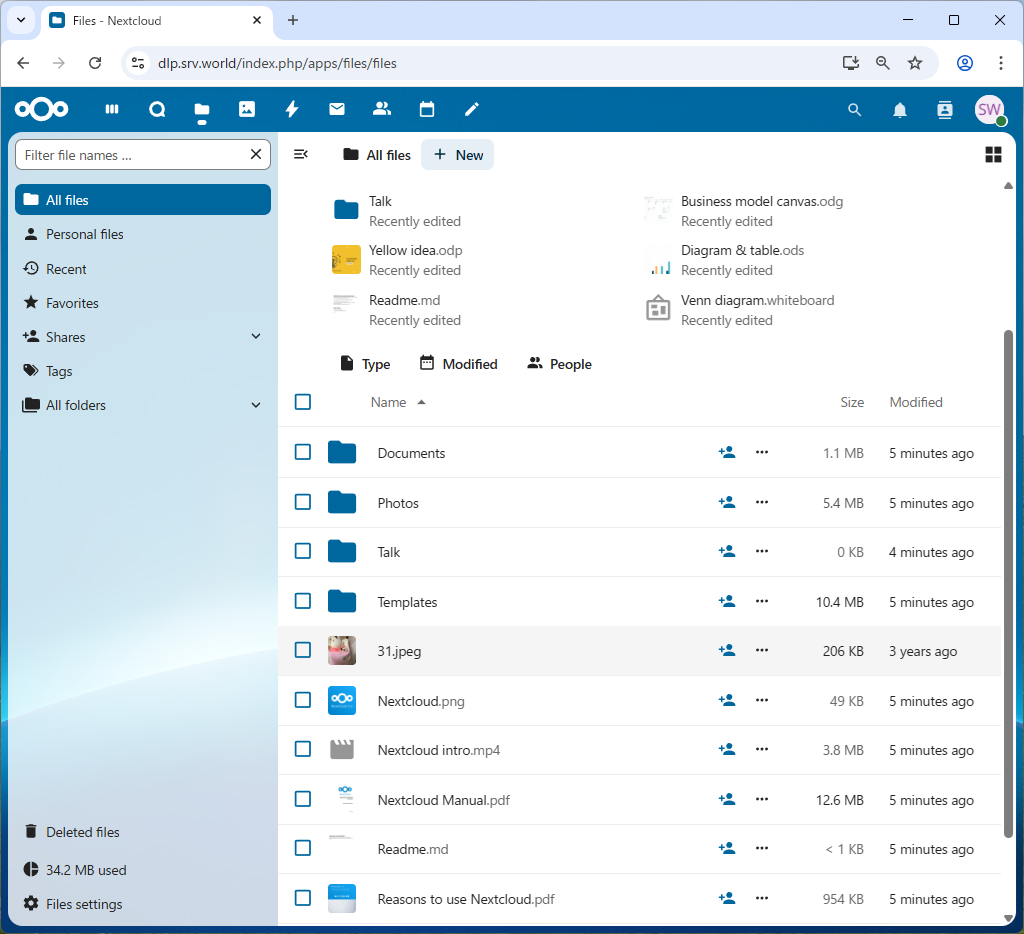 Rocky Linux 10 : NextCloud : ファイルを保管する : Server World