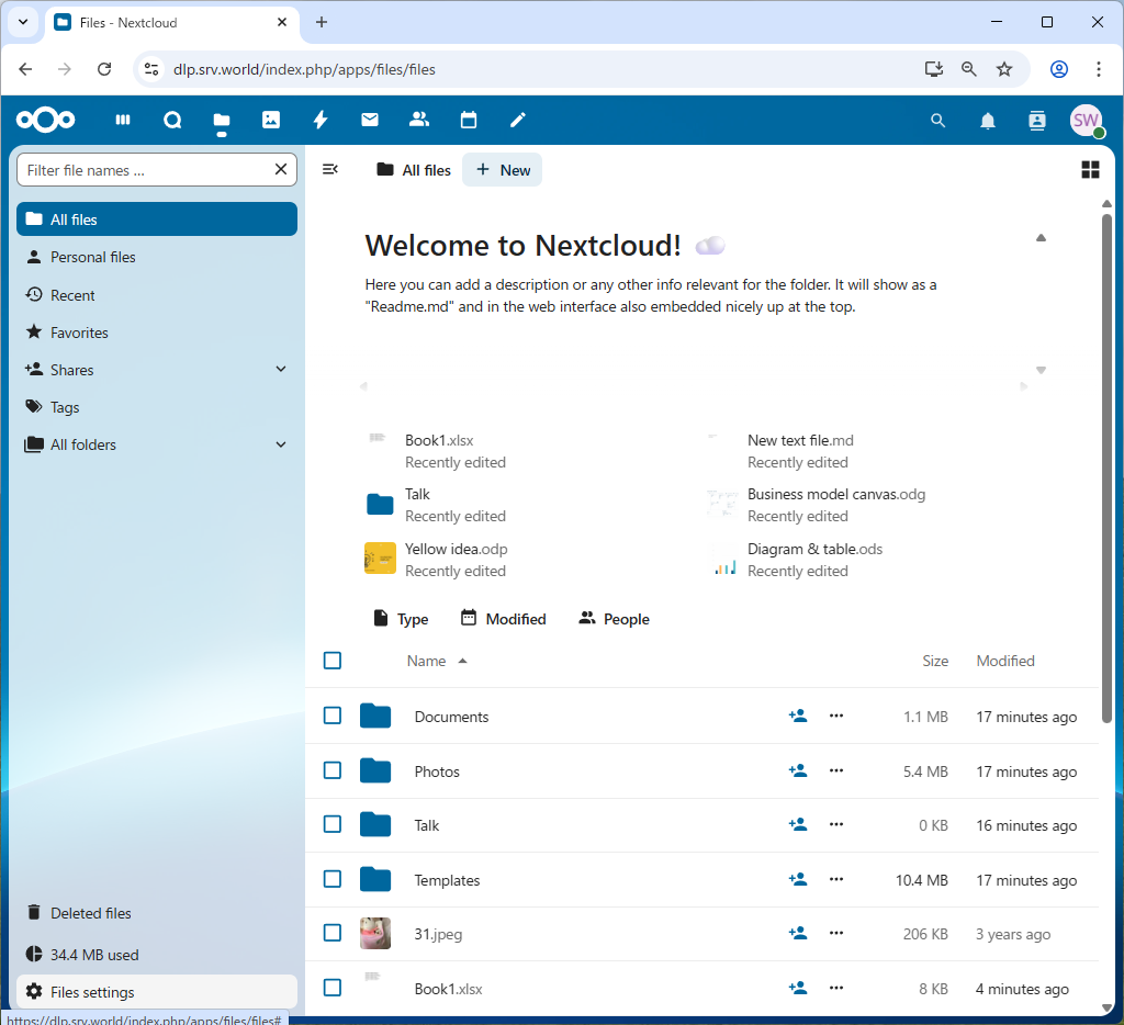 Rocky Linux 10 : NextCloud : WebDAV でアクセスする : Server World