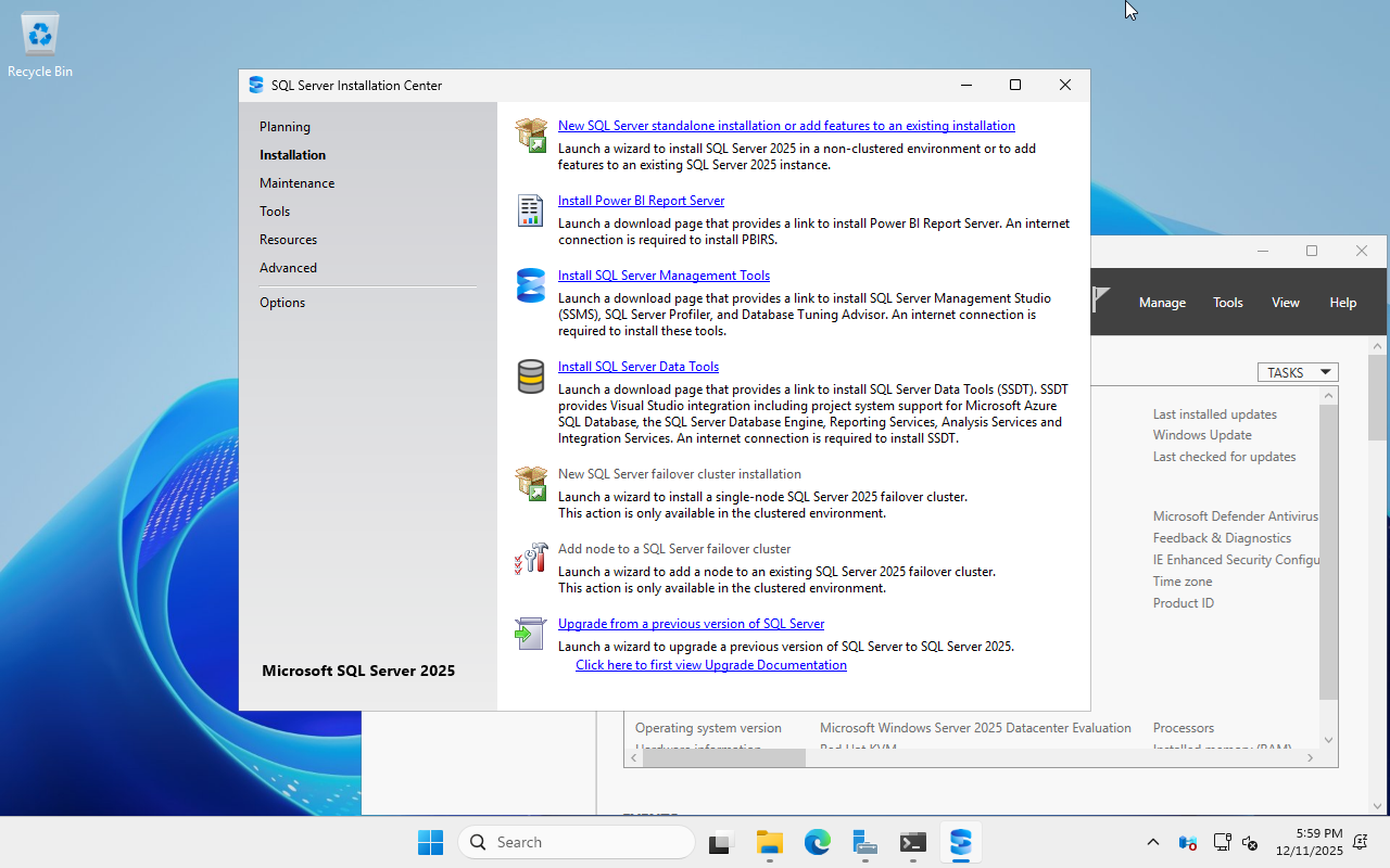 Windows Server 2025 : SQL Server 2025 : インストール : Server World