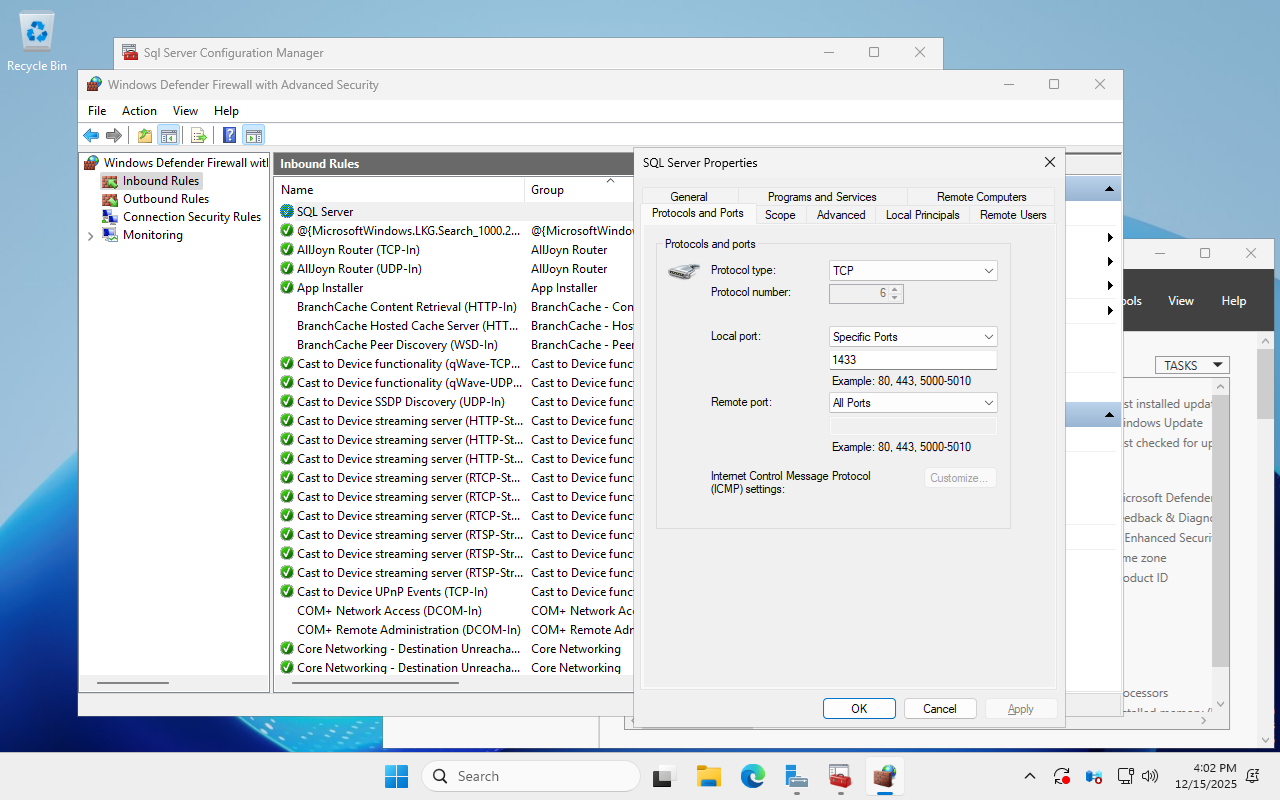 Windows Server 2025 : SQL Server 2025 : リモートホストから接続 : Windows 認証 : Server World