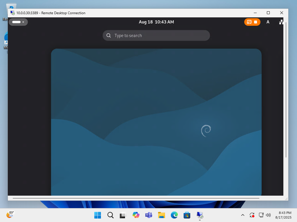 Debian 13 trixie : Configure GNOME Remote Desktop : Server World