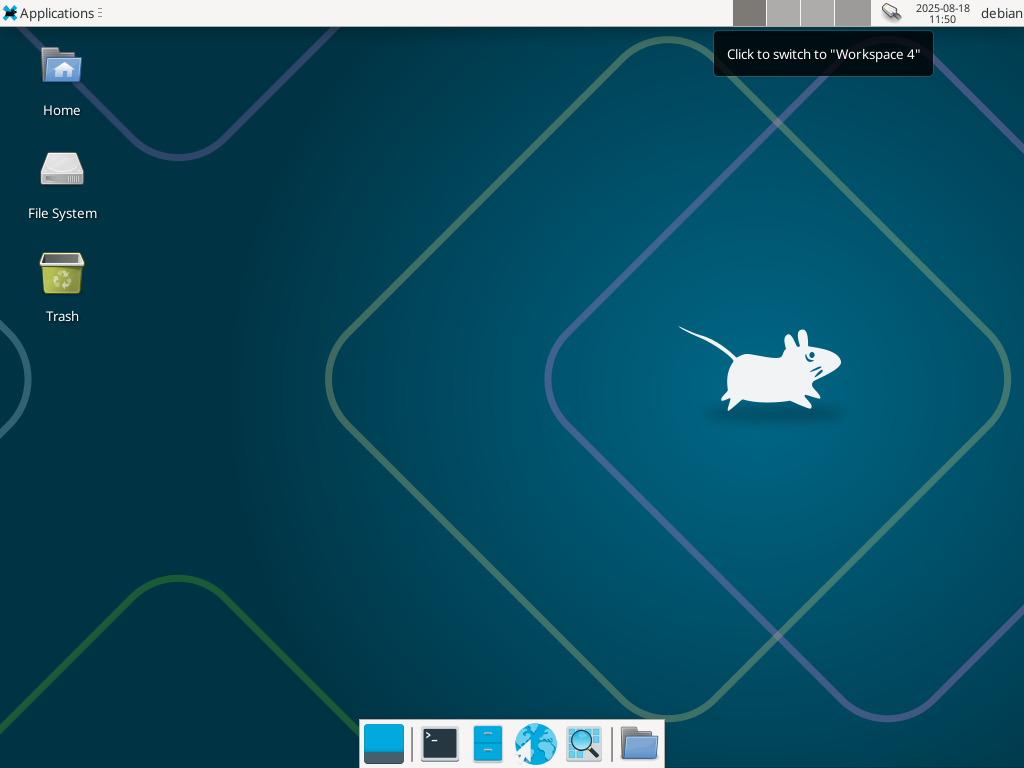 Debian 13 trixie : Xfce Desktop : Server World