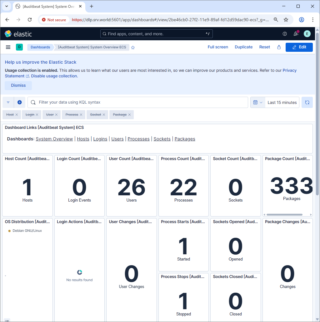 Debian 13 trixie : Elastic Stack : Install Auditbeat : Server World