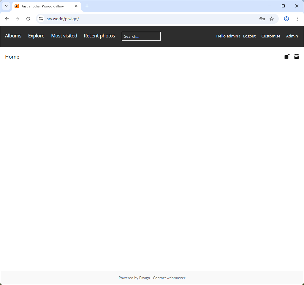 Debian 13 trixie : Apache2 : Photo Gallery : Piwigo : Server World