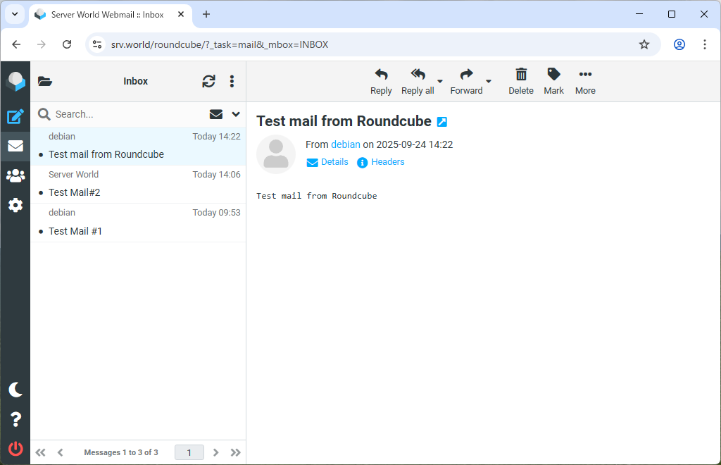Debian 13 trixie : Apache2 : Web Mail : RoundCube : Server World