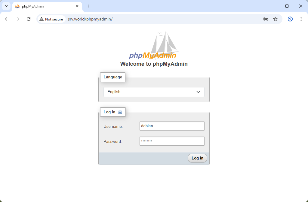 Debian 13 trixie : MariaDB : Install phpMyAdmin : Server World