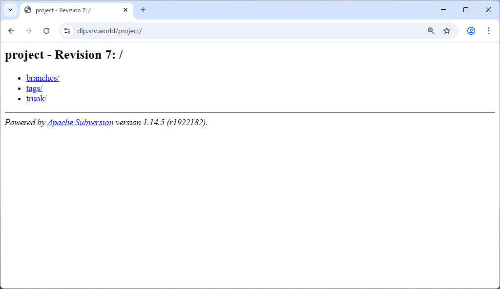 Debian 13 trixie : Subversion : HTTP Access to Repositories : Server World