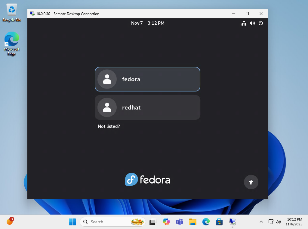 Fedora 43 : GNOME Remote Desktop : Server World