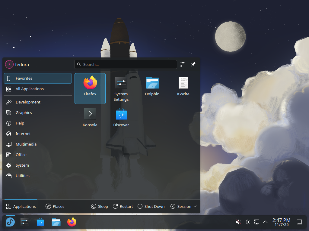 Fedora 43 : KDE Desktop : Server World