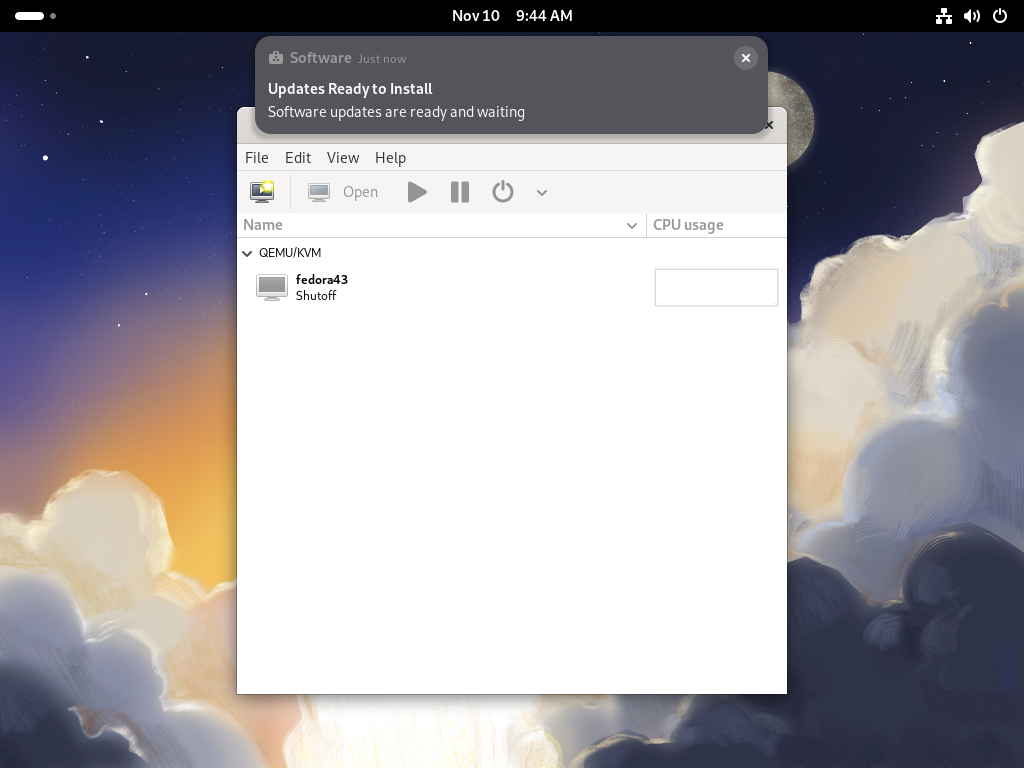 Fedora 43 : KVM : Create Virtual Machines (GUI) : Server World