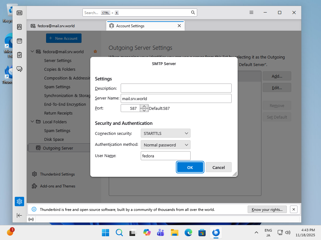 Fedora 43 : SSL/TLS (Postfix & Dovecot) : Server World