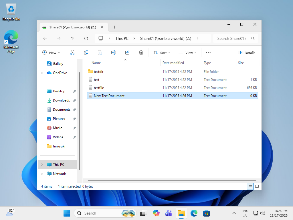 Fedora 43 : Samba : Access to Share from Clients : Server World