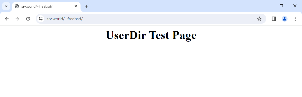 FreeBSD 15 : Apache httpd : Enable Userdir : Server World
