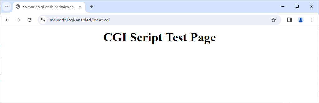 FreeBSD 15 : Apache httpd : Use CGI Scripts : Server World