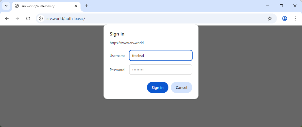 FreeBSD 15 : Apache httpd : Basic Authentication : Server World