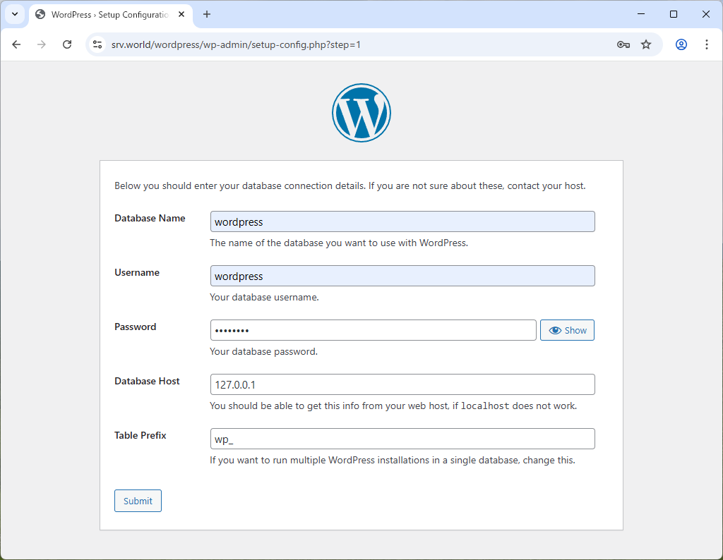 FreeBSD 15 : Apache httpd : Blog System : WordPress : Server World