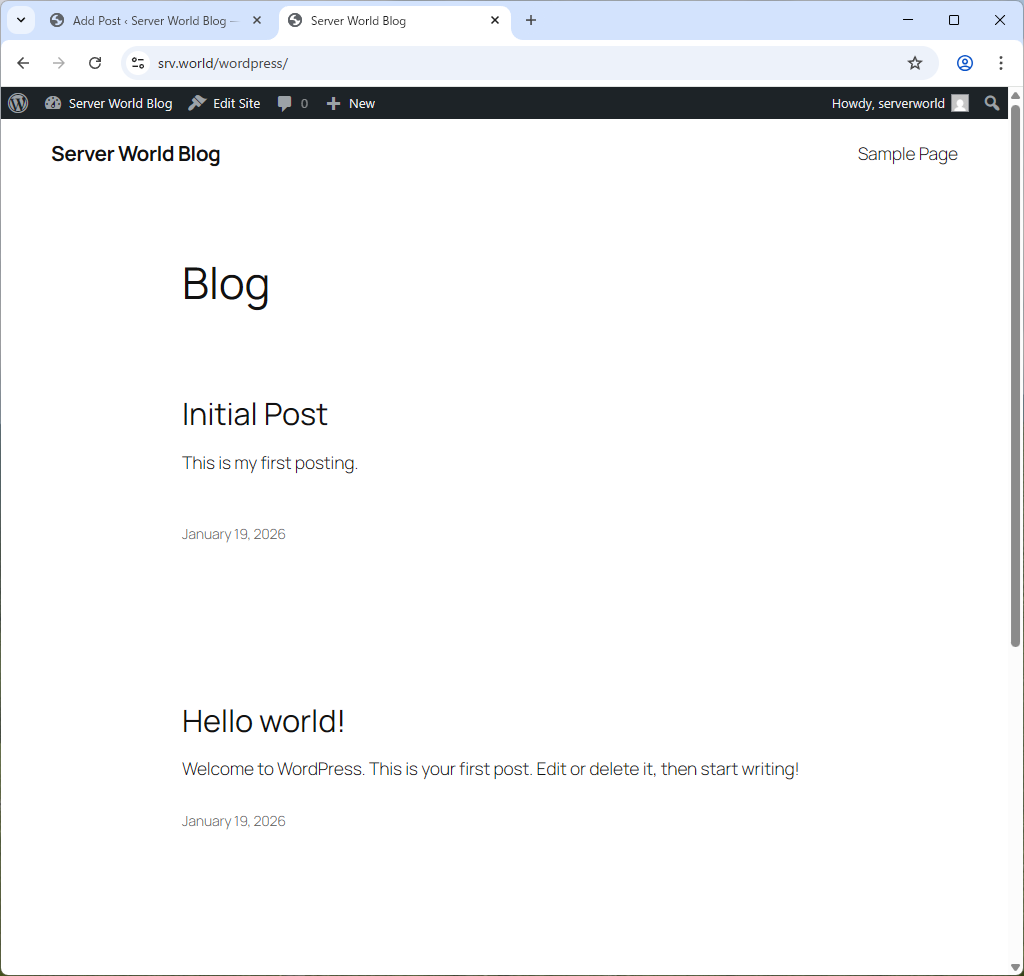 FreeBSD 15 : Apache httpd : Blog System : WordPress : Server World