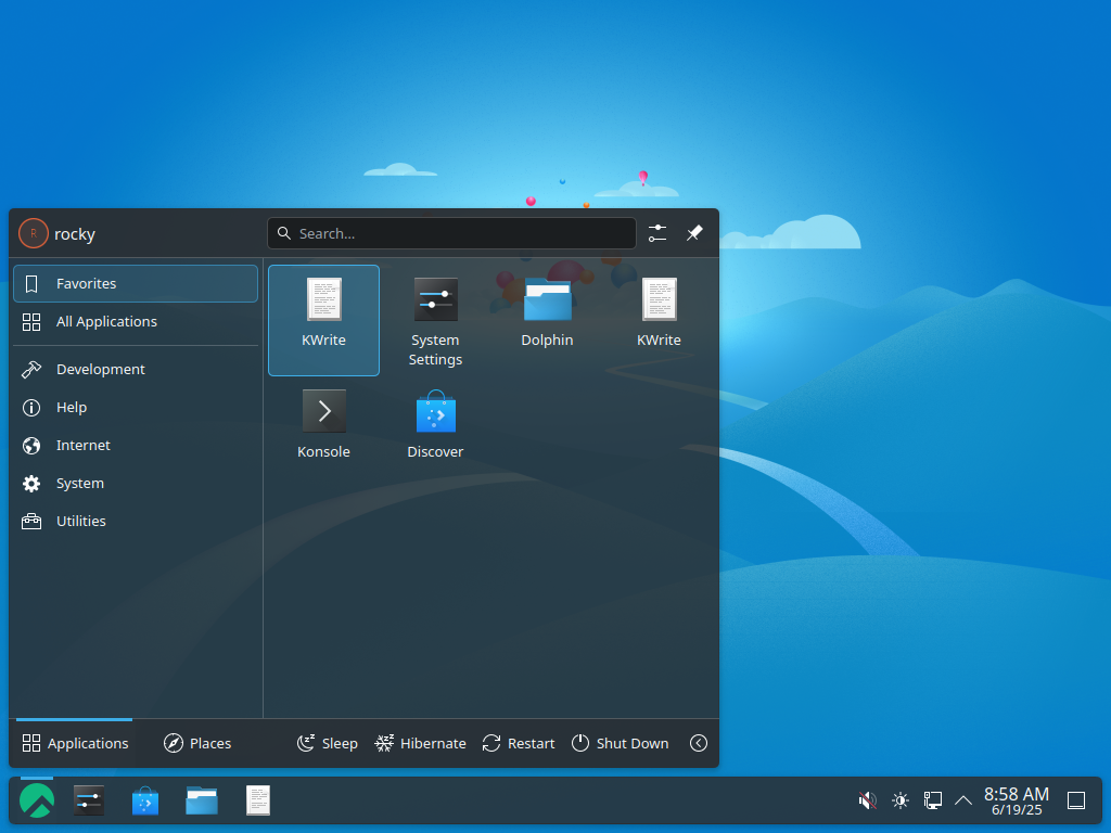 Rocky Linux 10 : KDE Desktop : Server World