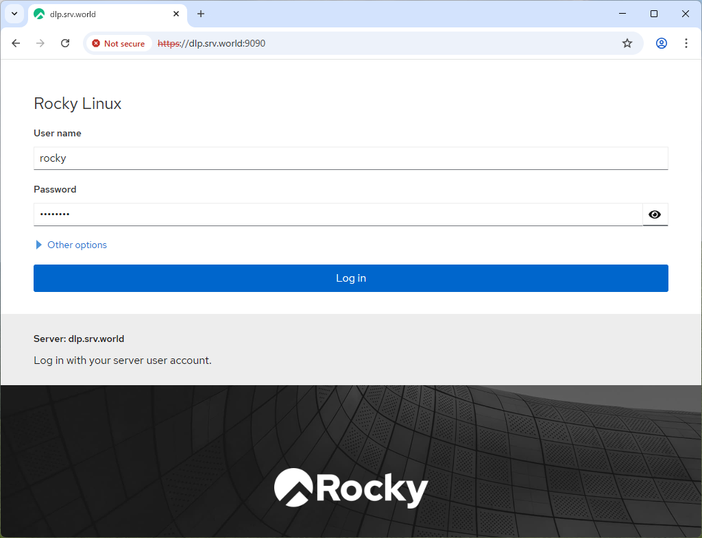 Rocky Linux 10 : Initial Settings : Use Web Admin Console : Server World