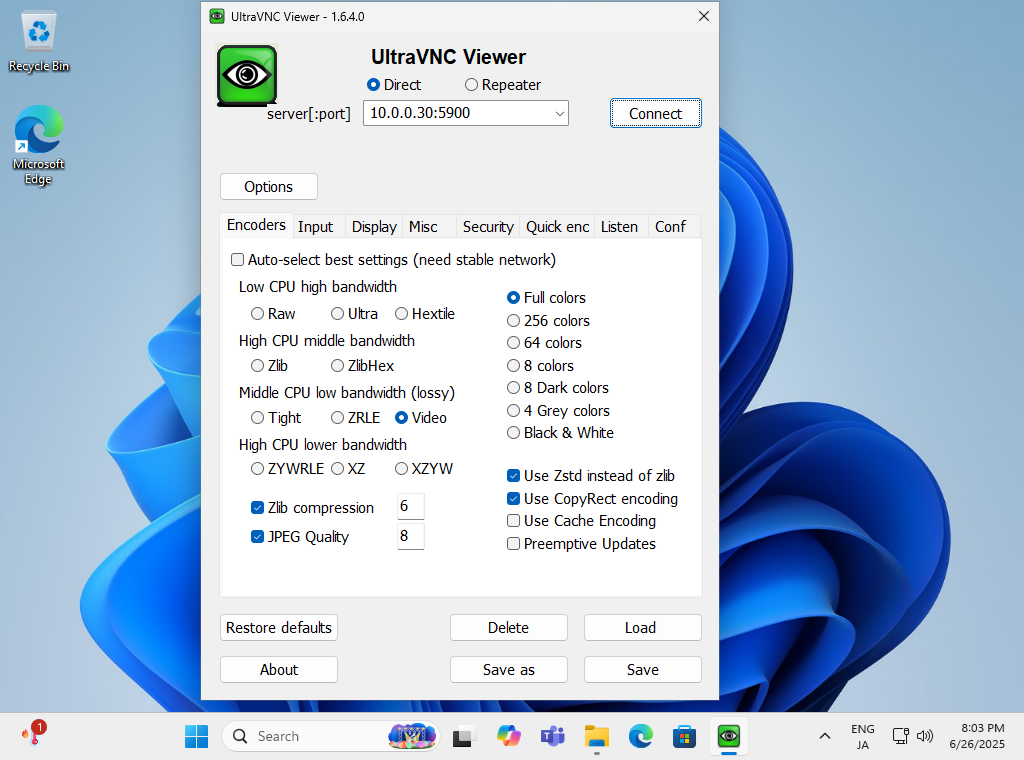 Rocky Linux 10 : KVM : Set VNC connection (Client) : Server World