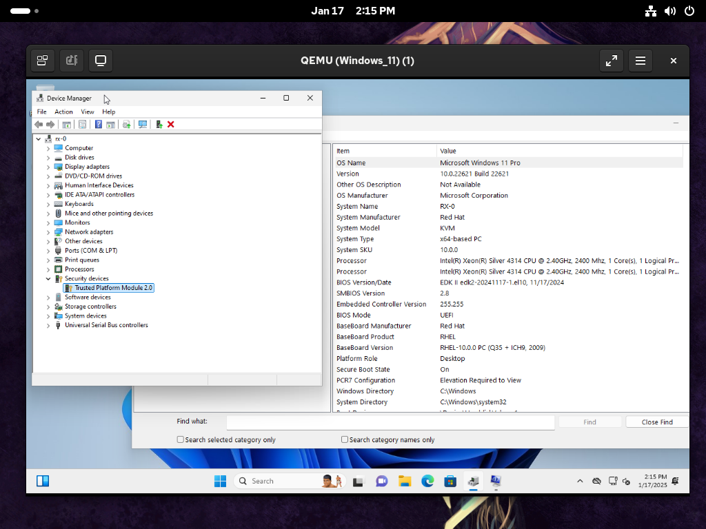 Rocky Linux 10 : KVM : Enable TPM 2.0 : Server World