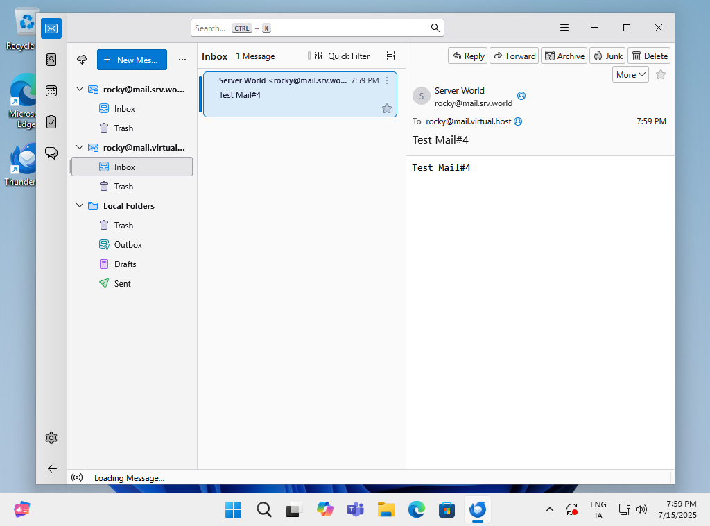 Rocky Linux 10 : Postfix : Set Virtual Domain : Server World