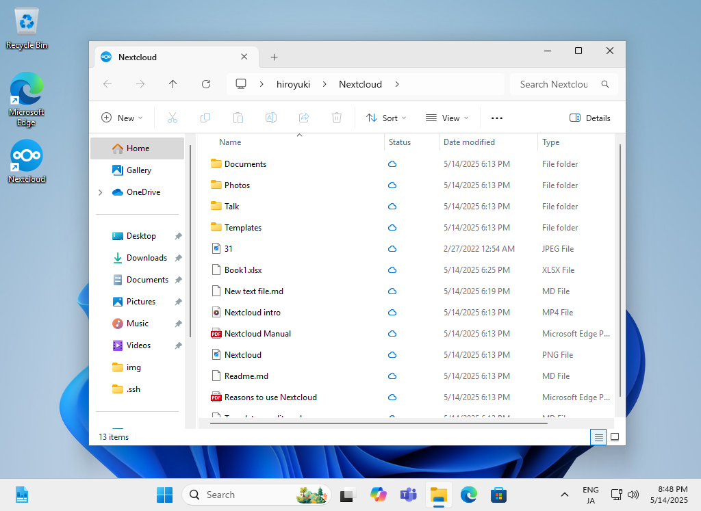 Rocky Linux 10 : NextCloud : Access via Desktop Client : Server World