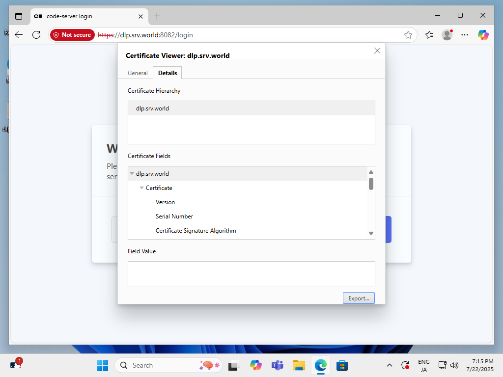 Rocky Linux 10 : Code Server : Install : Server World