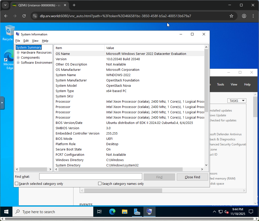 Ubuntu 24.04 : OpenStack Flamingo : Create Instances (Windows) : Server World