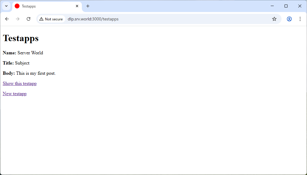 Ubuntu 24.04 : Install Ruby on Rails 8 : Server World