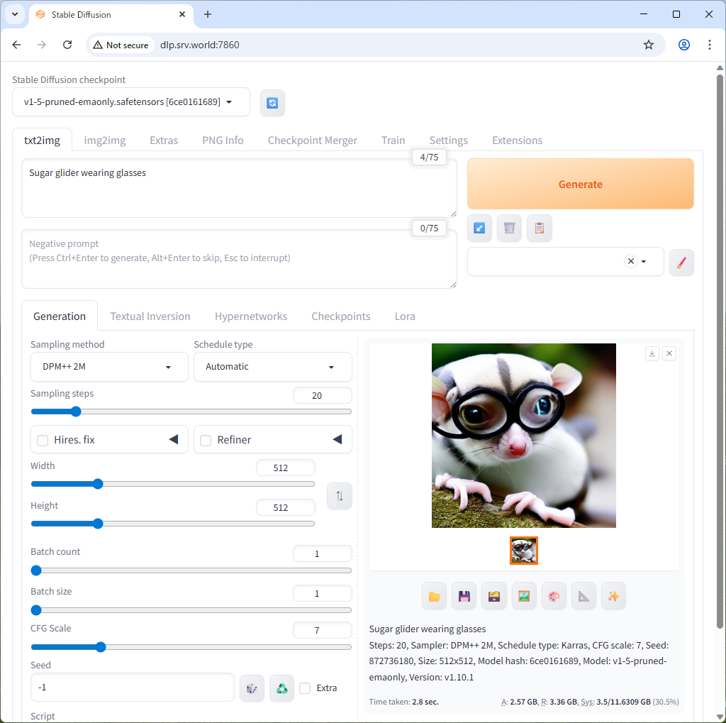 Ubuntu 24.04 : Stable Diffusion Configration : Server World