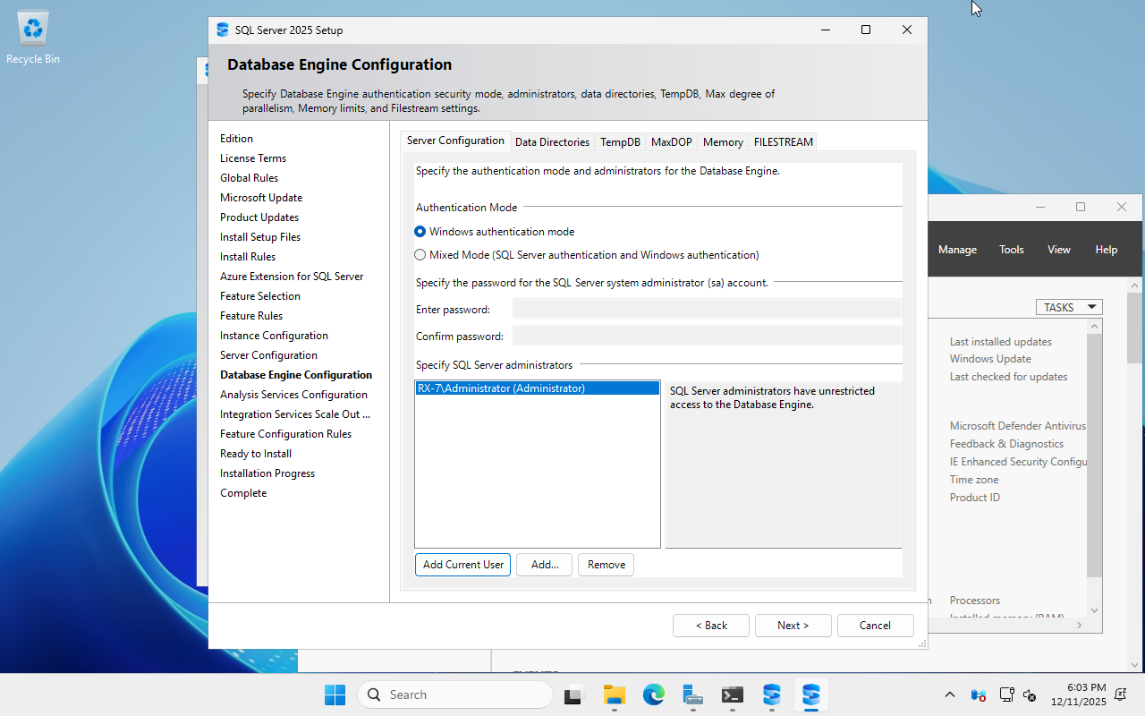 Windows Server 2025 : SQL Server 2025 : Install : Server World
