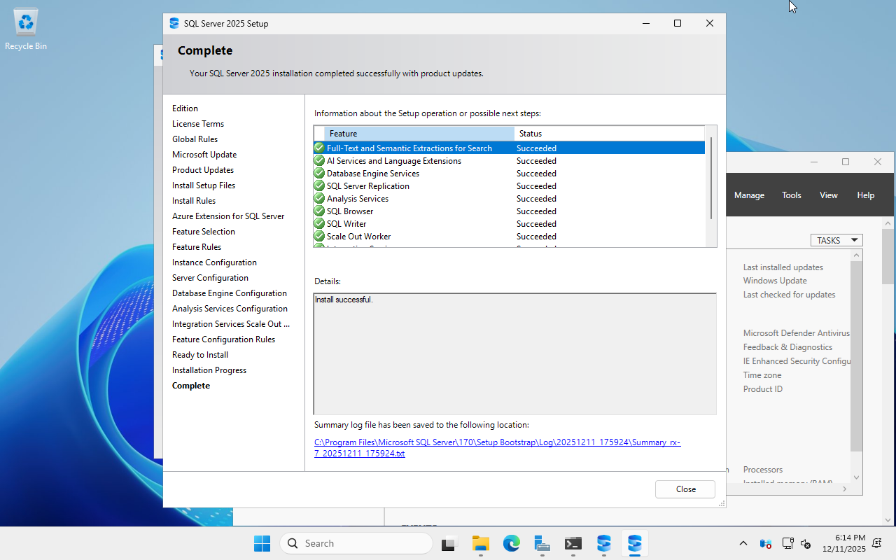 Windows Server 2025 : SQL Server 2025 : Install : Server World