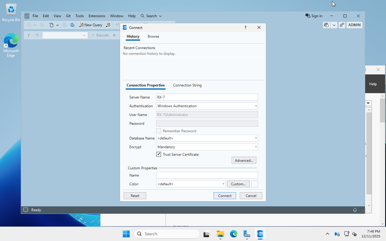 Windows Server 2025 : SQL Server 2025 : Connect to Database Engine : Server World