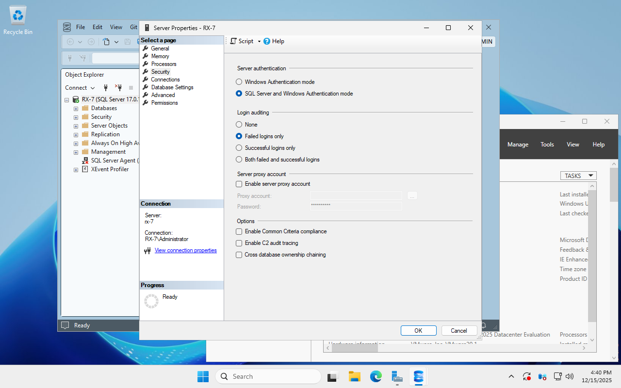 Windows Server 2025 : SQL Server 2025 : Remote connection (SQL Server Auth) : Server World