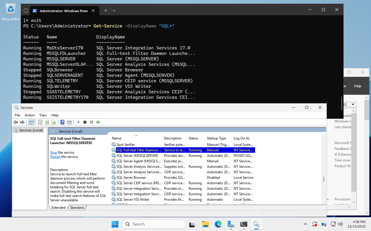Windows Server 2025 : SQL Server 2025 : Related Services : Server World