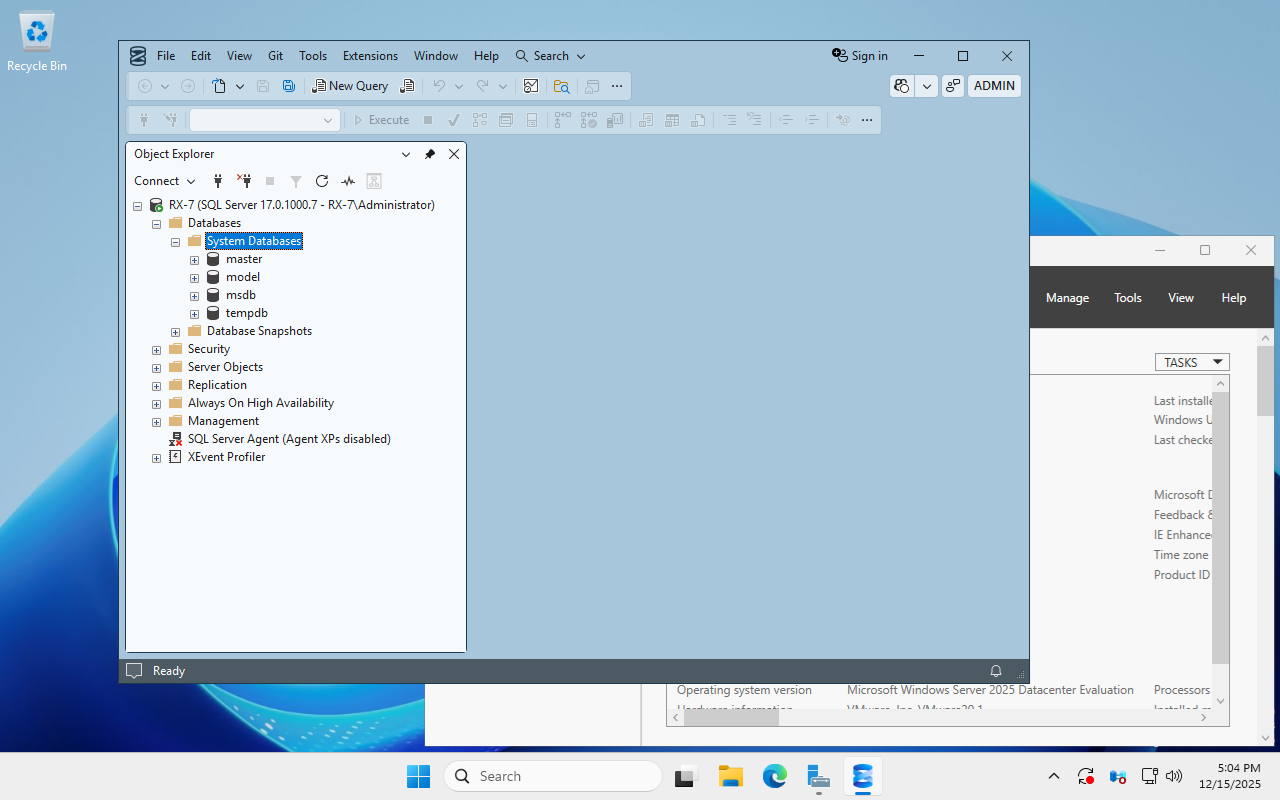 Windows Server 2025 : SQL Server 2025 : System Databases : Server World