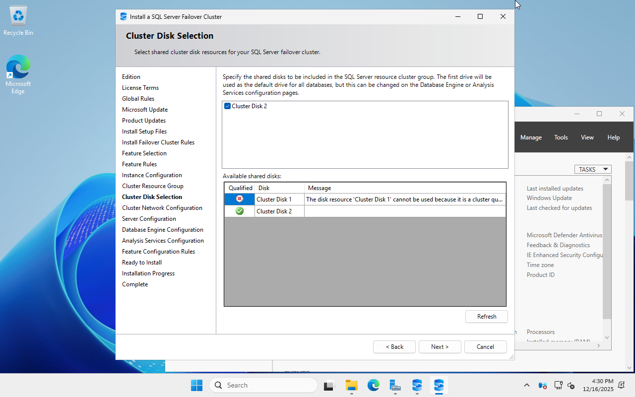 Windows Server 2025 : SQL Server 2025 : Failover Cluster Instance #1 : Server World