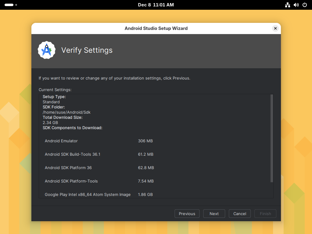 openSUSE Leap 16 : Install Android Studio : Server World