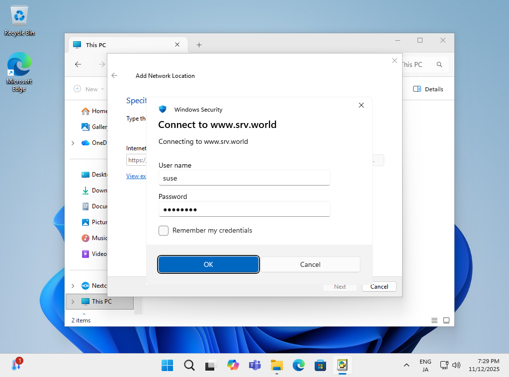 openSUSE Leap 16 : Apache httpd : Configure WebDAV : Server World