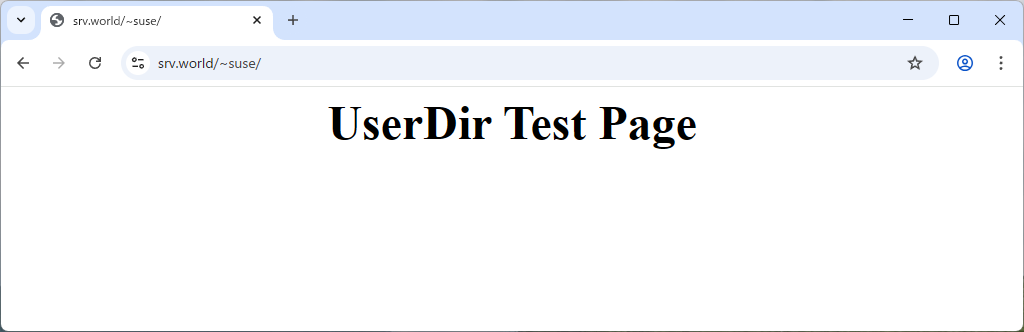 openSUSE Leap 16 : Apache httpd : Enable Userdir : Server World