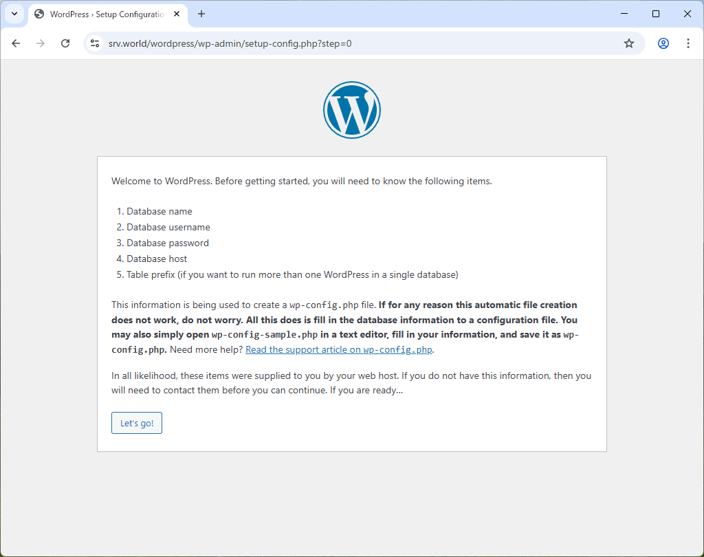 openSUSE Leap 16 : Apache httpd : Blog System : WordPress : Server World