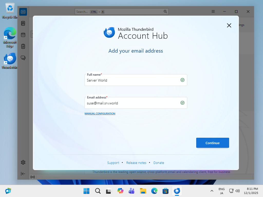 openSUSE Leap 16 : Email Client Setting : Server World
