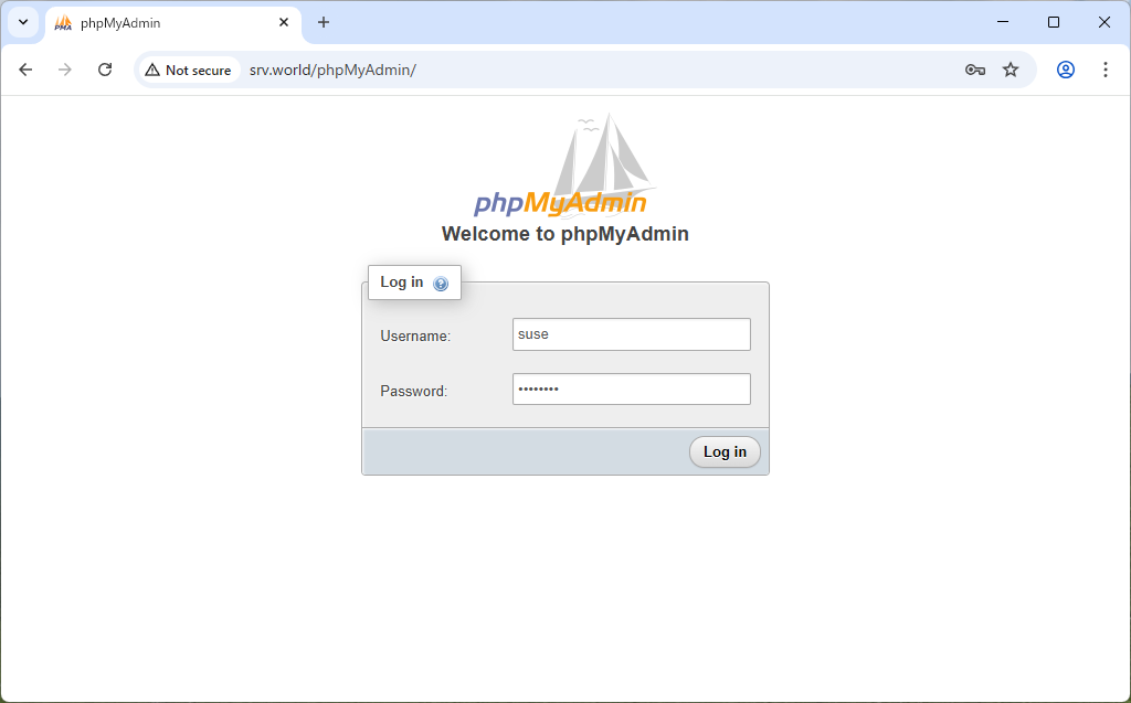 openSUSE Leap 16 : MariaDB : Install phpMyAdmin : Server World