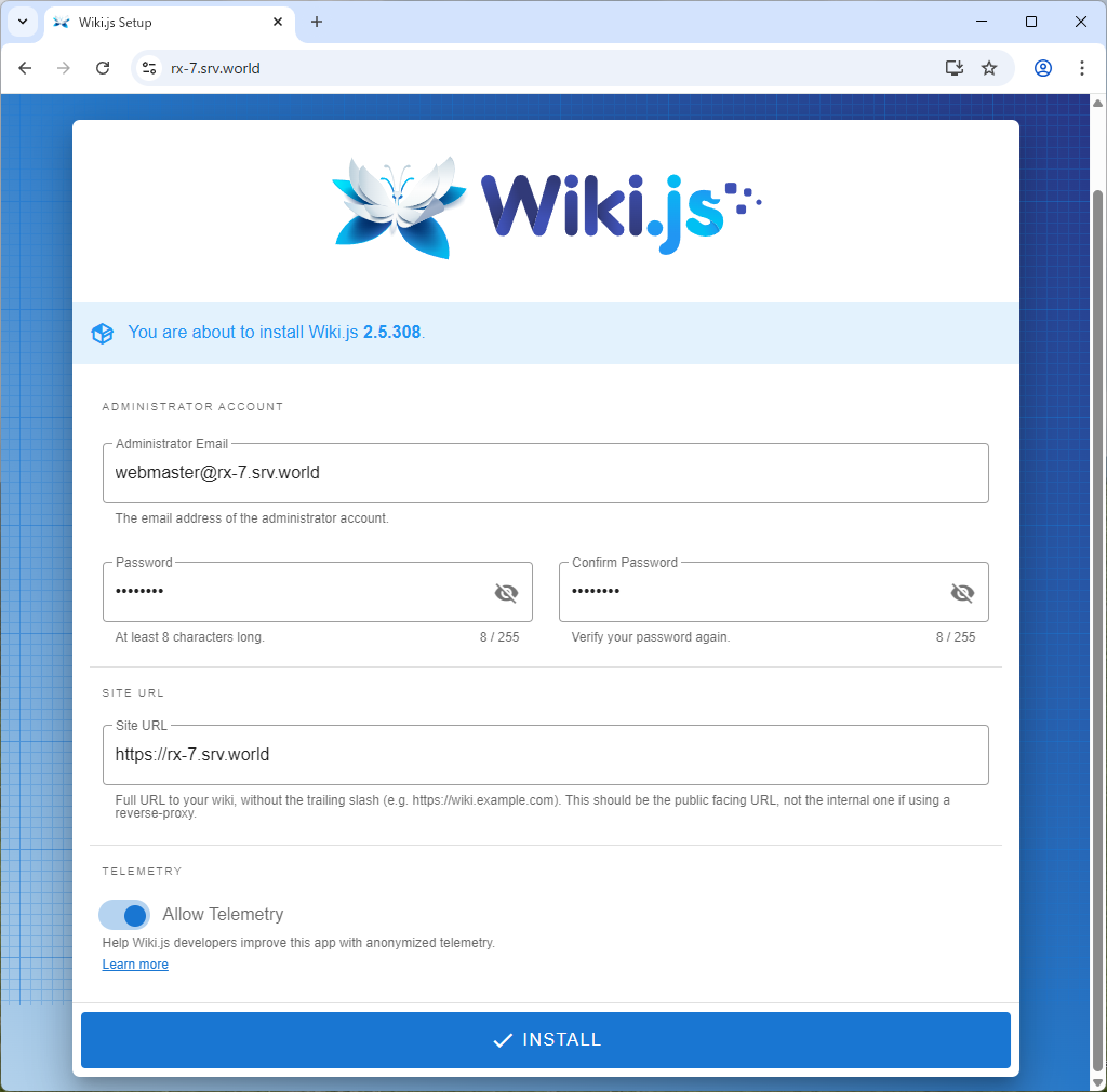 openSUSE Leap 16 : Nginx : Install Wiki.js : Server World