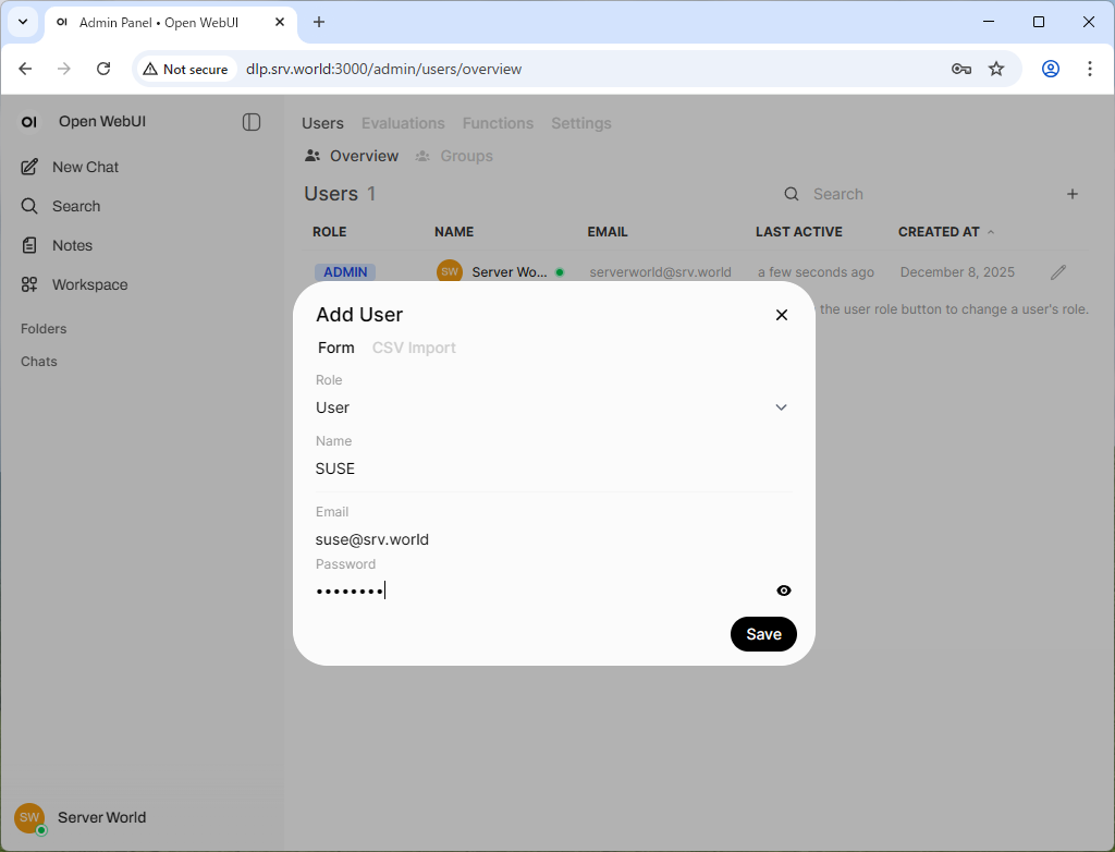 openSUSE Leap 16 : Install Open WebUI : Server World